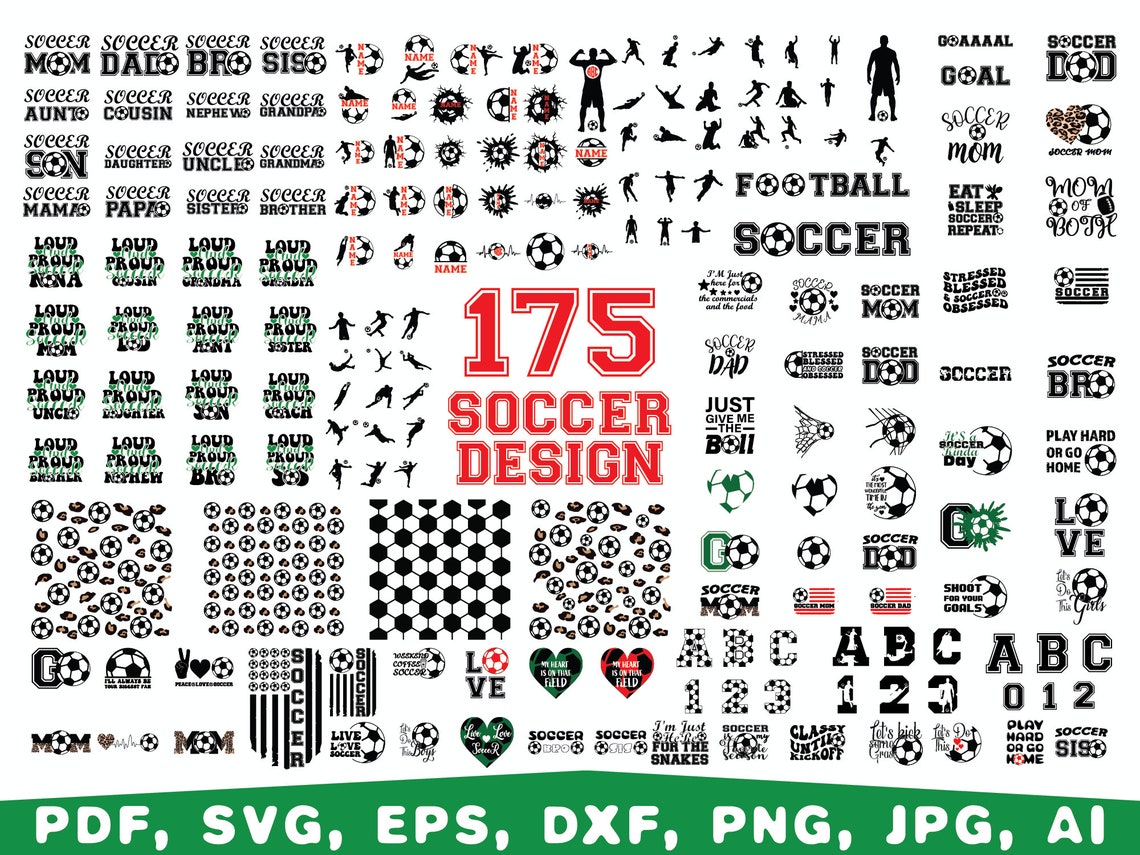 175 Soccer Svg Bundle Soccer Svg Soccer Quotes Svg Soccer - Etsy