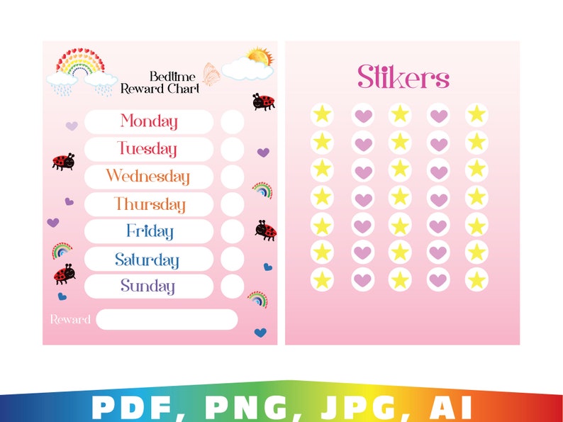 Printable Rainbow Reward Chart Printable Rainbow Behavior | Etsy