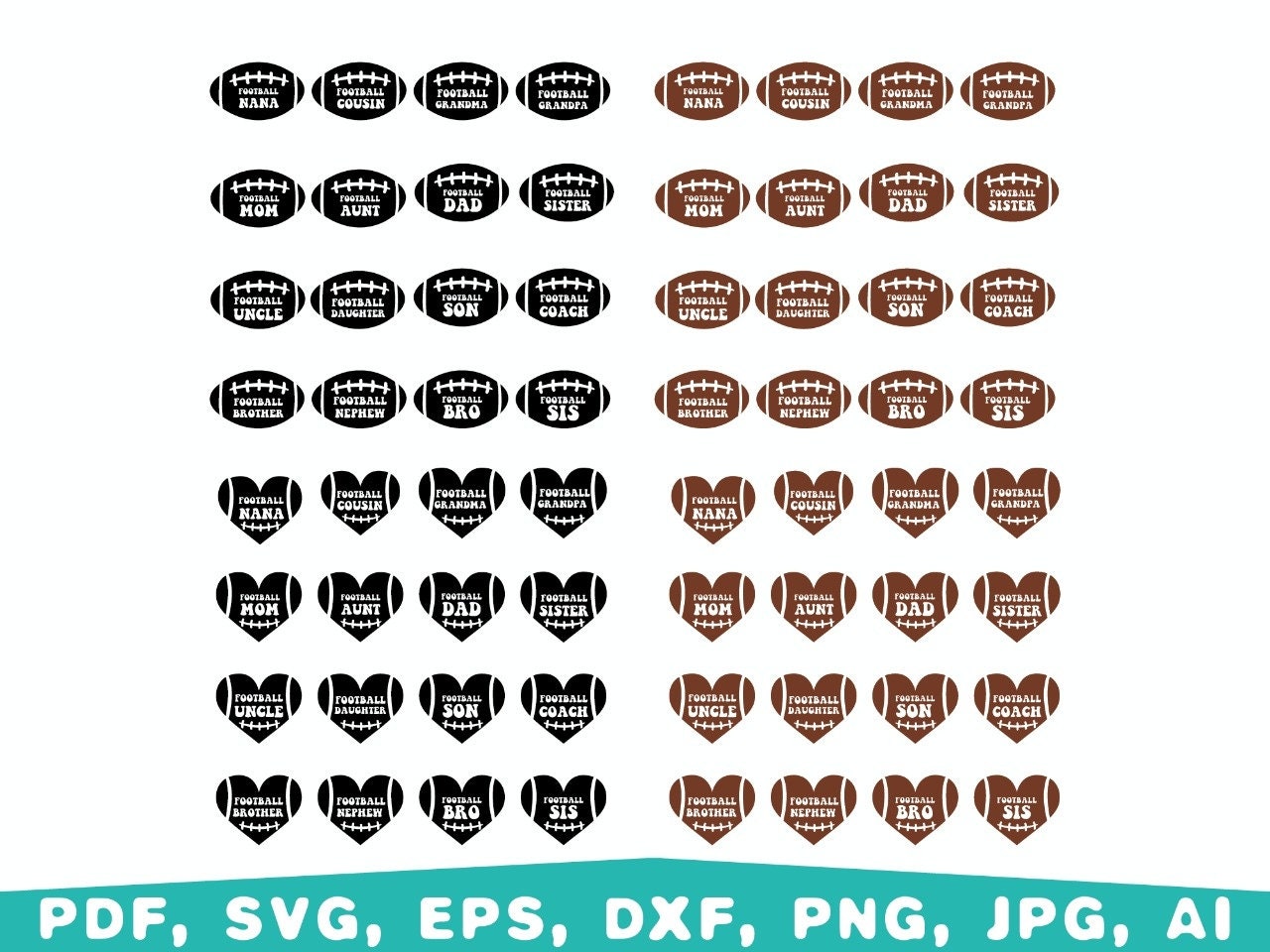 Football SVG Bundle, Family, Mom, Player Designs (digital Download) - Etsy