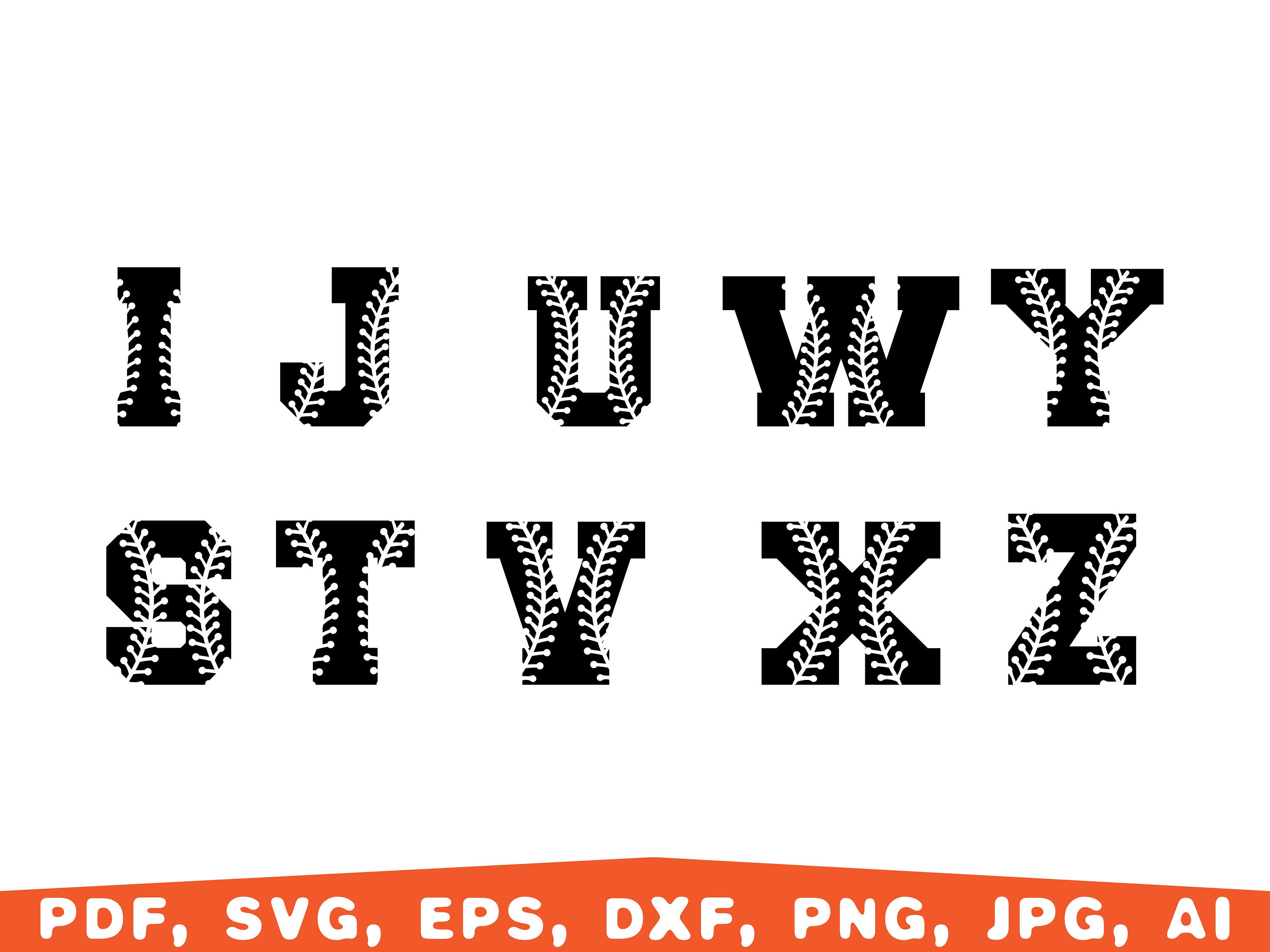 Fuente de béisbol svg Alfabeto de béisbol Letras de béisbol - Etsy México