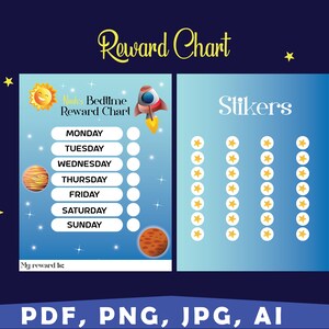 Outer Space Reward Chart, Printable Space Behavior Chart, Astronaut ...