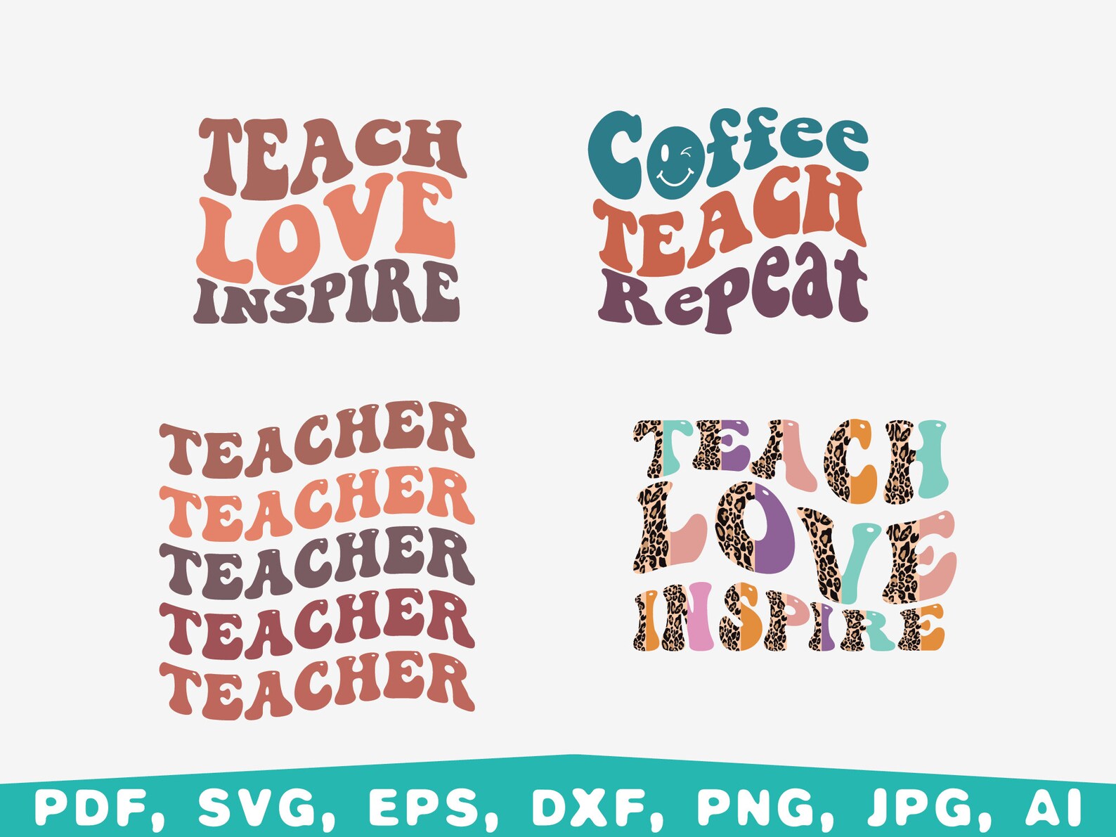 Teacher Glass Wrap Retro Svg 16oz Can Glass Svg Coffee - Etsy