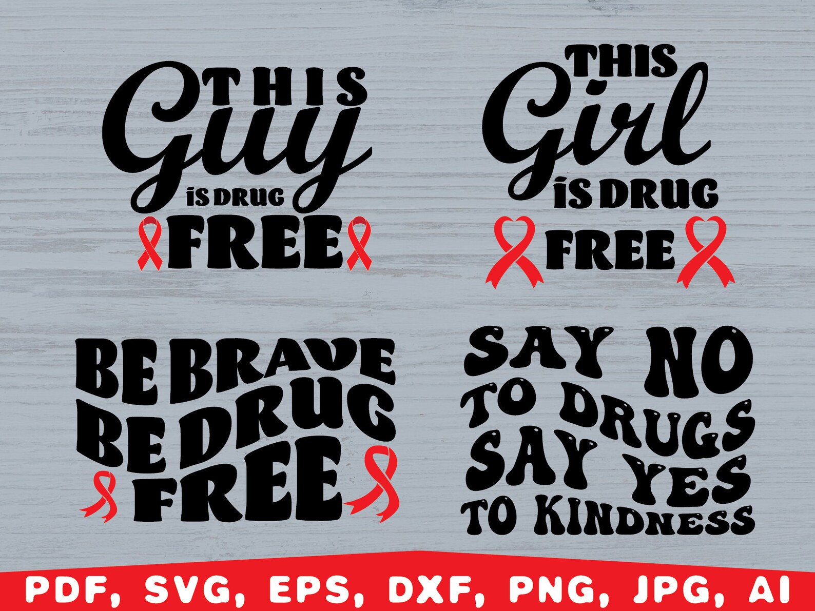 Red Ribbon Week Svg No to Drugs SVG Anti-drug Svg Red - Etsy