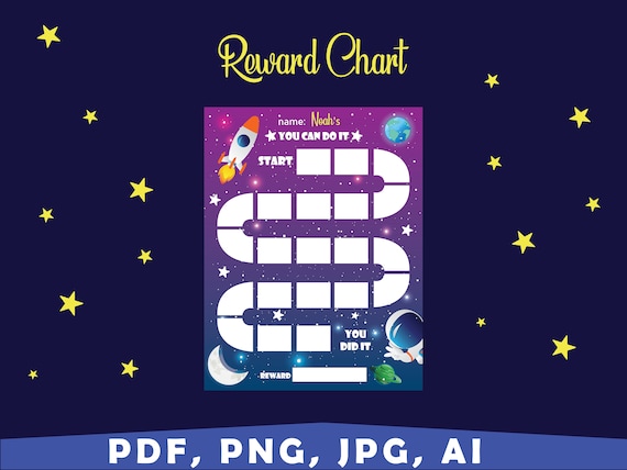 Space Reward Chart Printable Space Behavior Chart Astronaut | Etsy