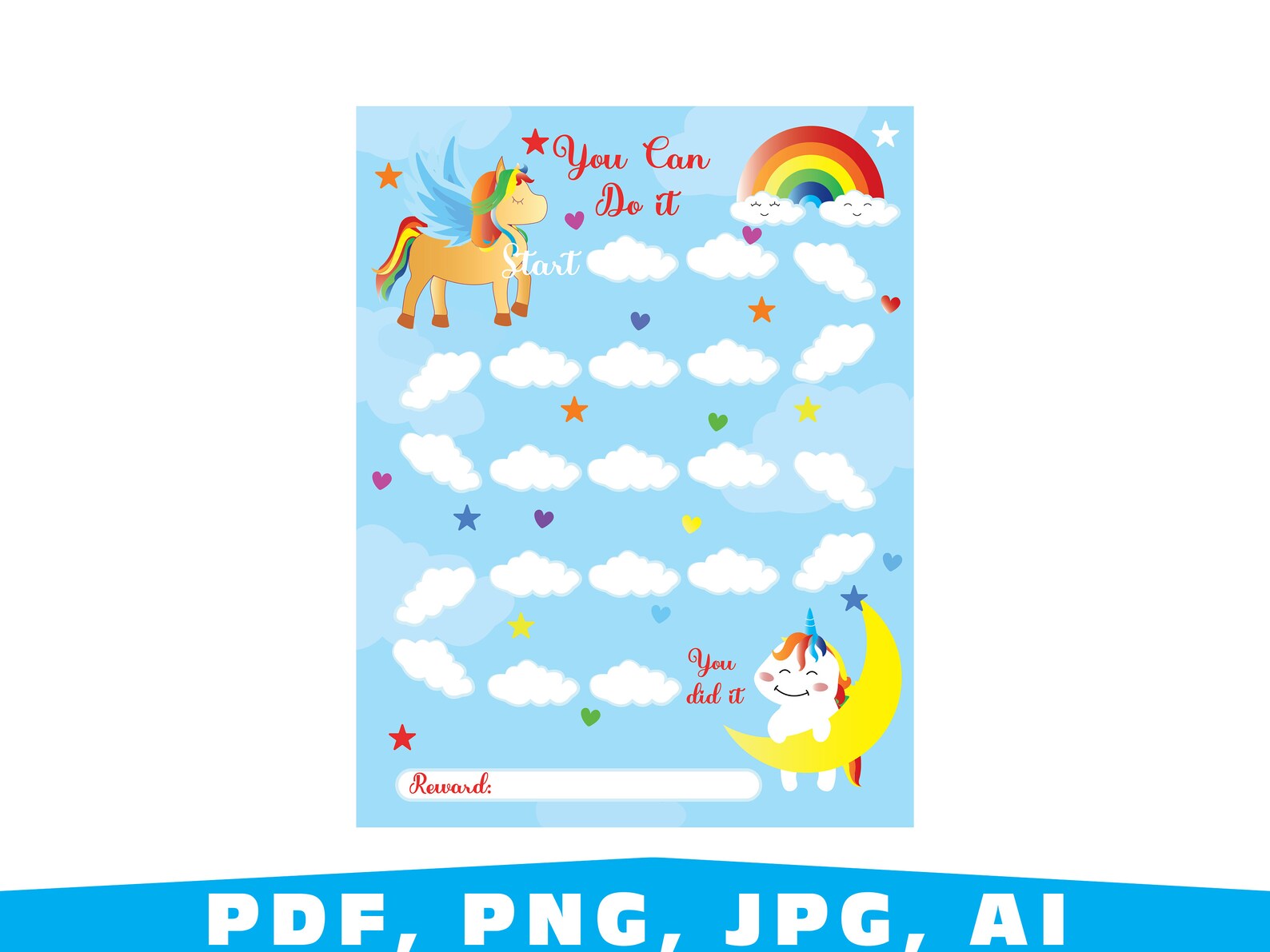 Printable Unicorn Reward Chart Printable Unicorn Behavior - Etsy