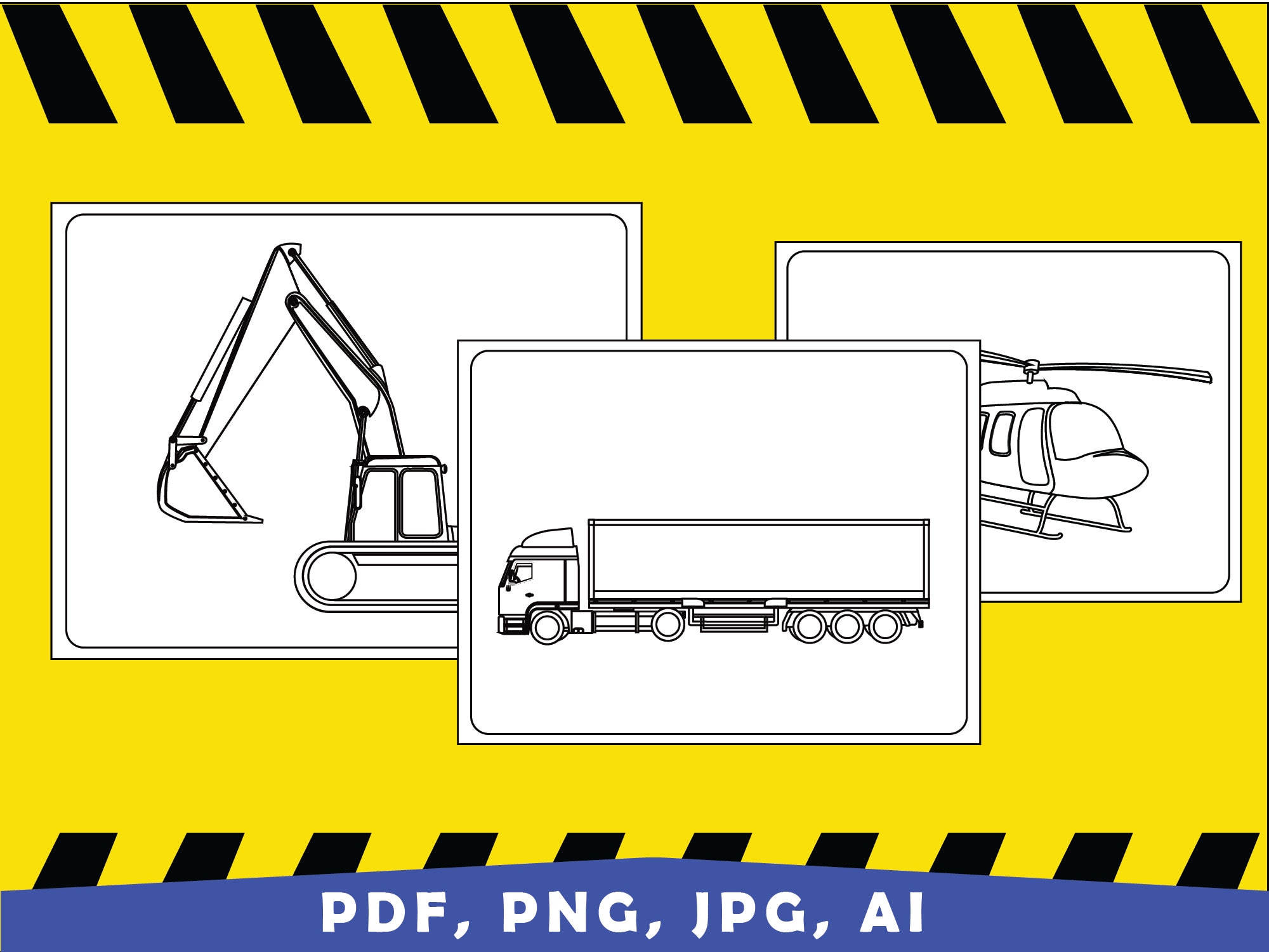 Truck Vehicle Car Coloring Pages Coloring Page Bundle - Etsy