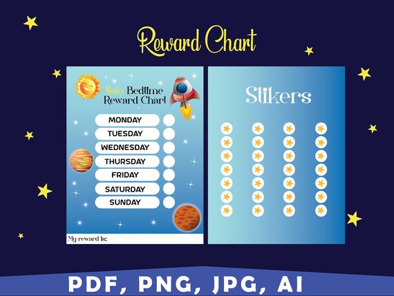 Space Reward Chart Printable Space Behavior Chart Astronaut | Etsy UK