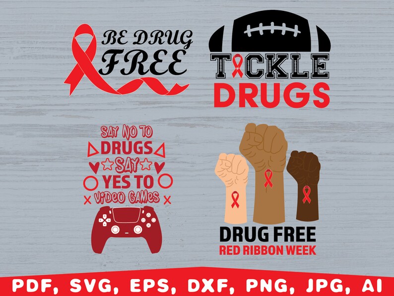 Red Ribbon Week Svg No to Drugs SVG Anti-drug Svg Red - Etsy