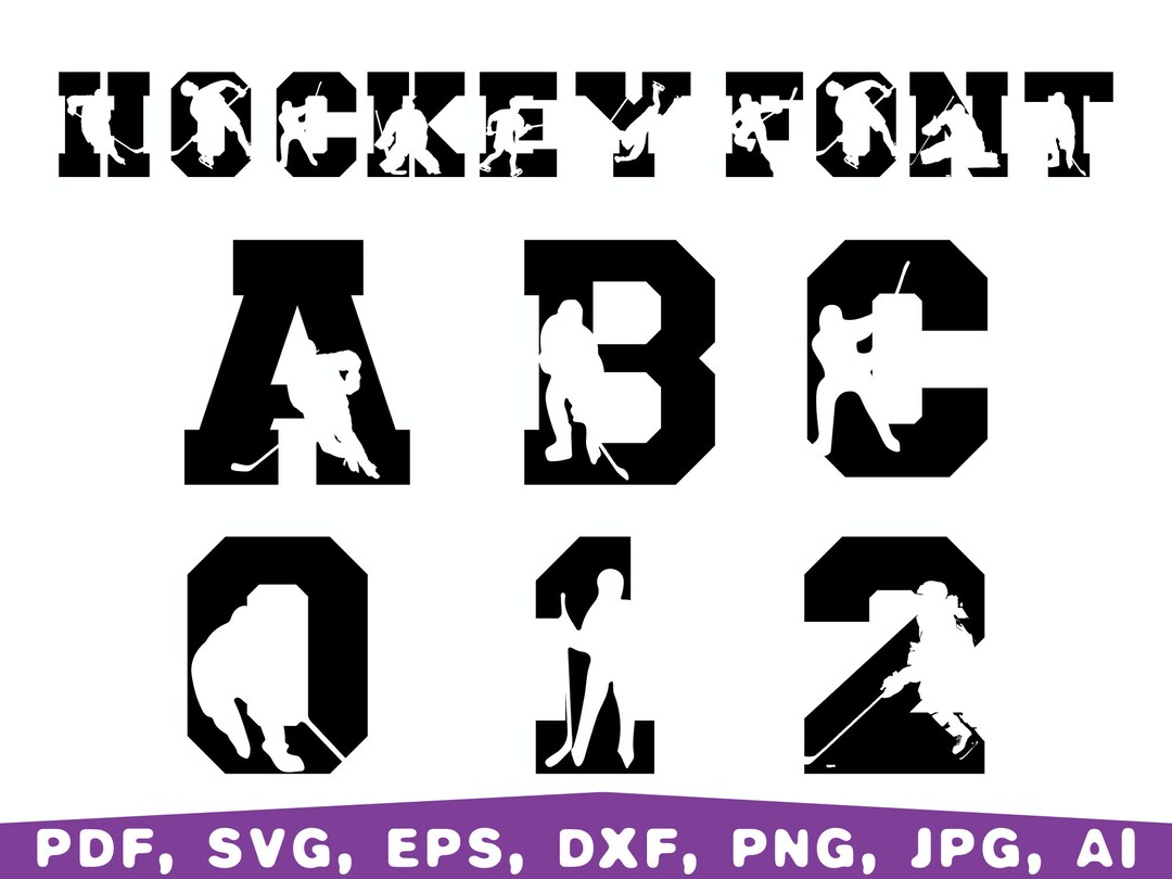 Hockey Alphabet Svg, Hockey Svg, Hockey Font Svg, Hockey Letters and ...