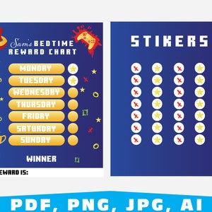 Video Game Reward Chart, Printable Video Game Behavior Chart, Video ...