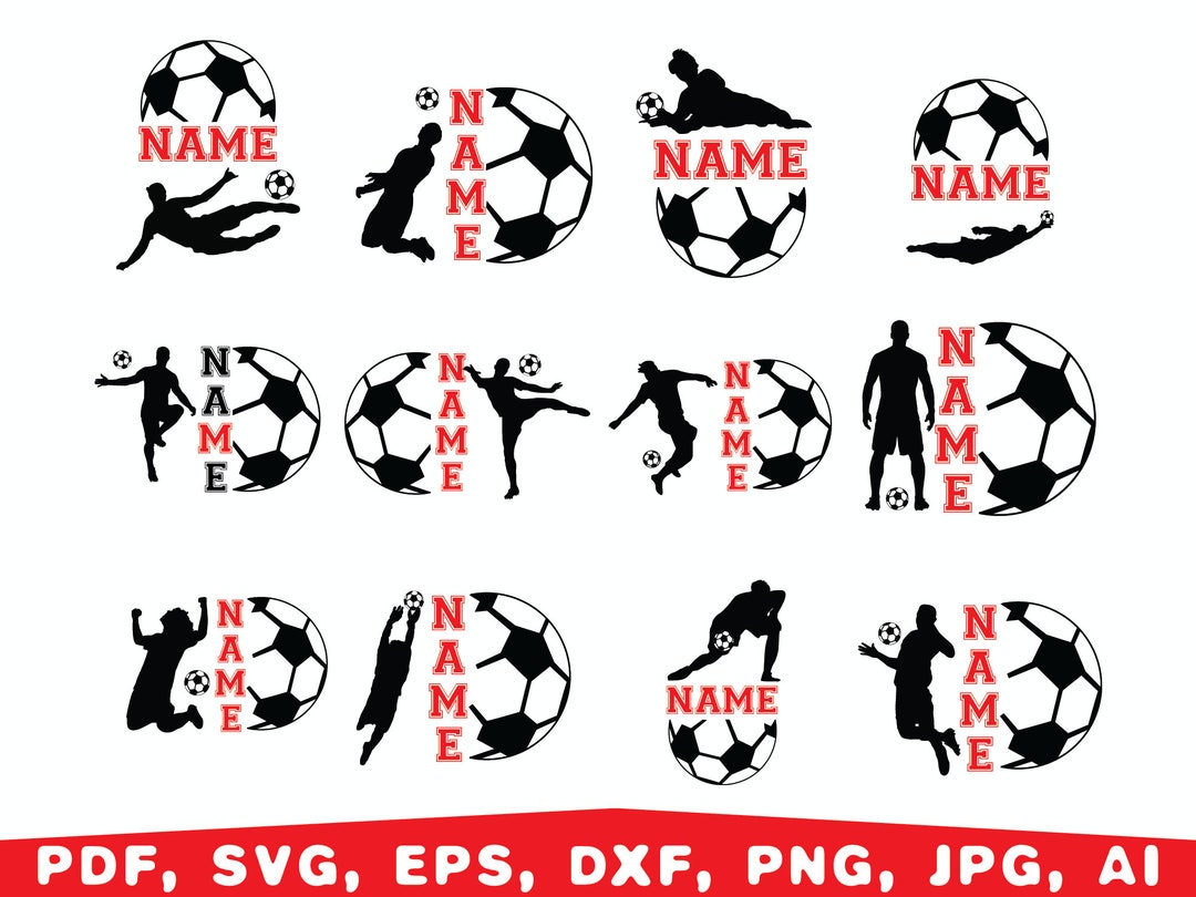 Soccer Player Monogram SVG Bundle (digital Download) - Etsy