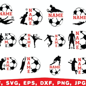Soccer Player Monogram SVG Bundle (digital Download) - Etsy
