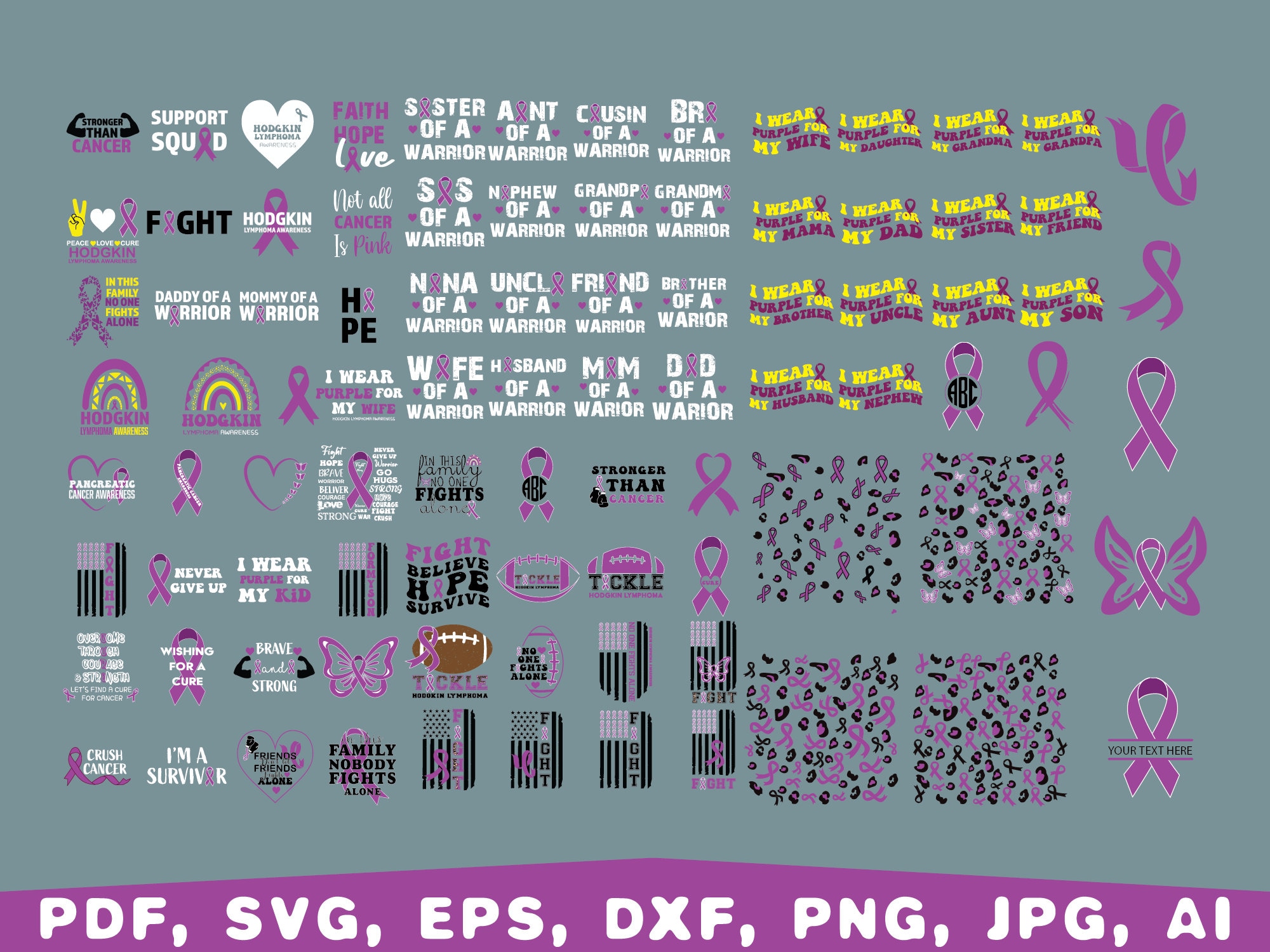 Hodgkin Lymphoma Awareness Svg Bundle Hodgkin Lymphoma Ribbon - Etsy ...