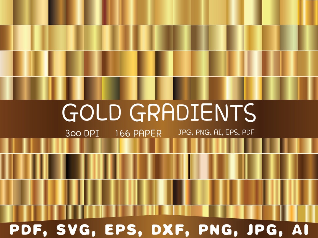 Gold Gradients, Gold Foil, Gold Digital Paper, Scrapbook, Gold Metal ...