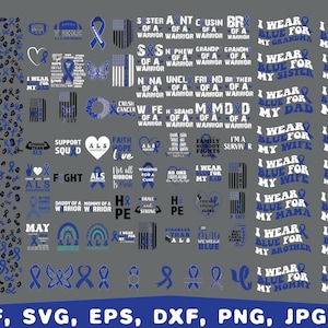 ALS Awareness Svg, Blue Ribbon SVG, Als Cancer Cut Files, Als Ribbon ...