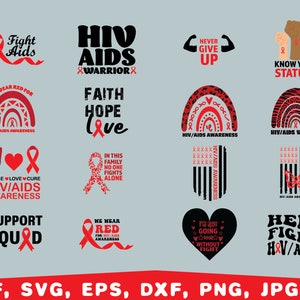 HIV/AIDS Awareness Svg Bundle, Aids Awareness Day Svg, Hiv Awareness ...