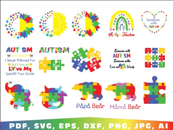 Autism Svg Autism Puzzle Svg Autism Awareness Autism Clip | Etsy