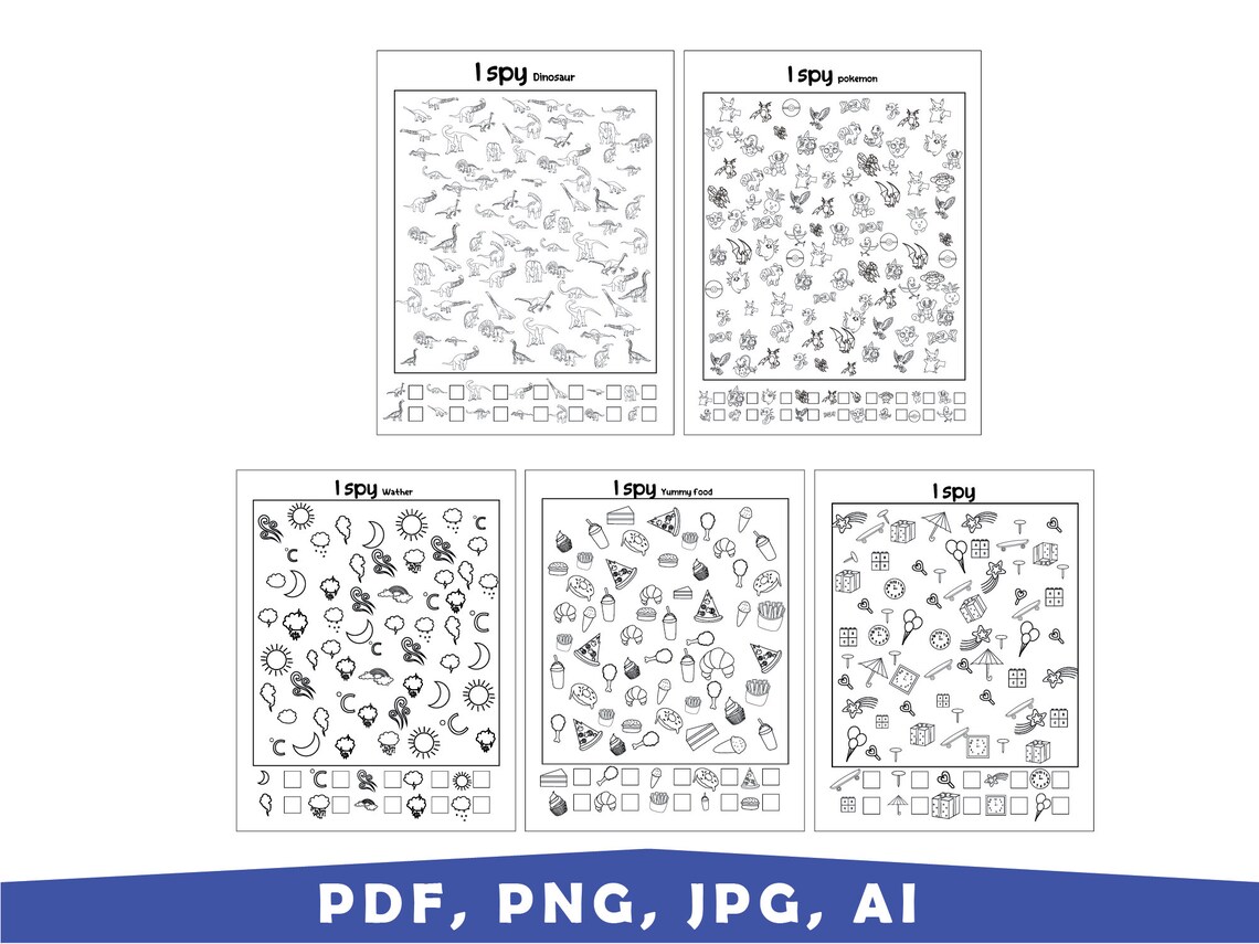 25 I Spy Game Fun I Spy Activity Pages for Kids Classroom - Etsy