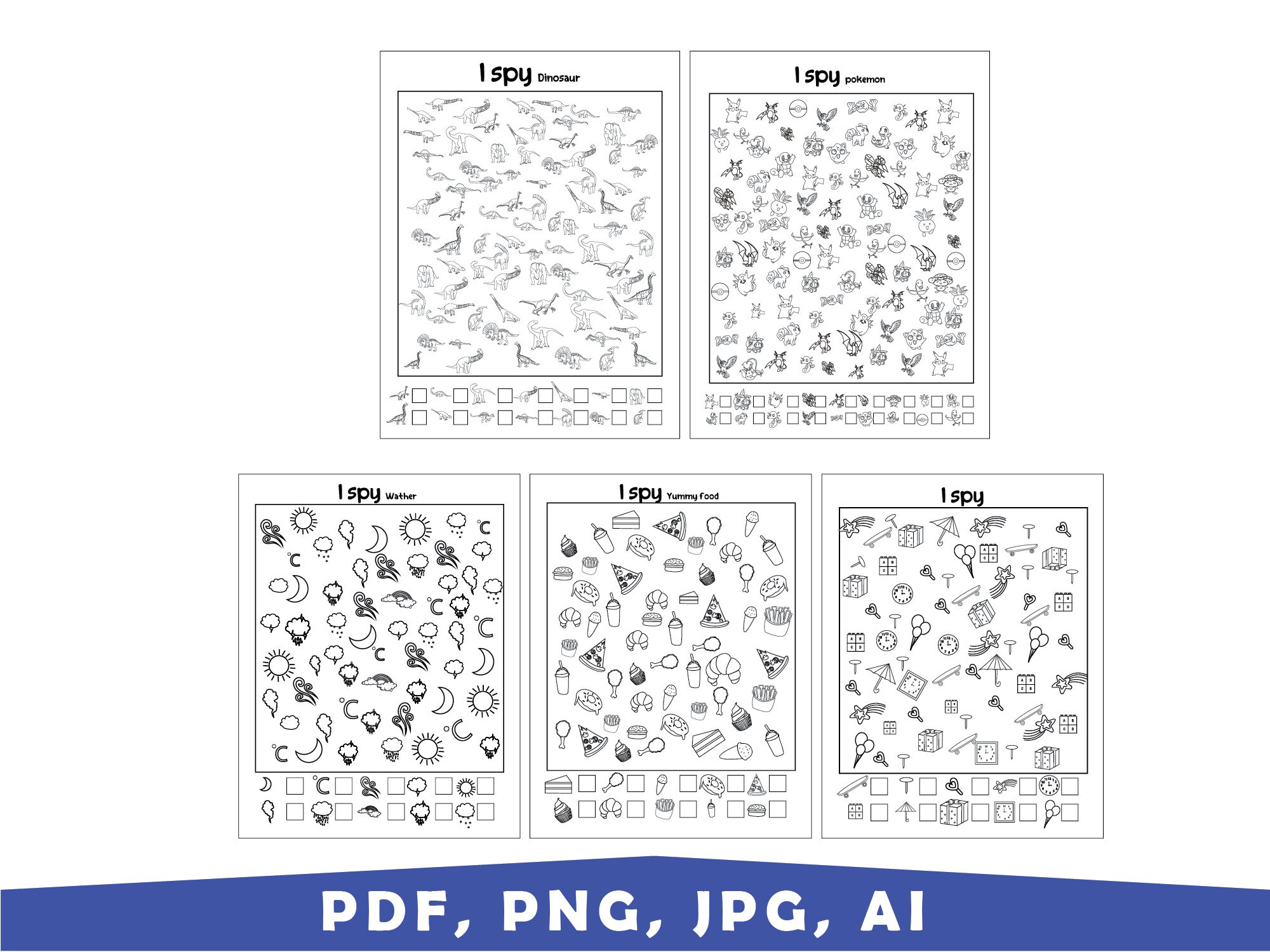 25 I Spy Game Fun I Spy Activity Pages for Kids Classroom - Etsy Australia