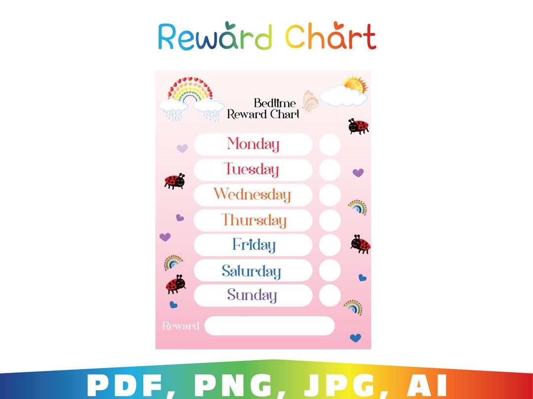 Printable Rainbow Reward Chart, Printable Rainbow Behavior Chart ...