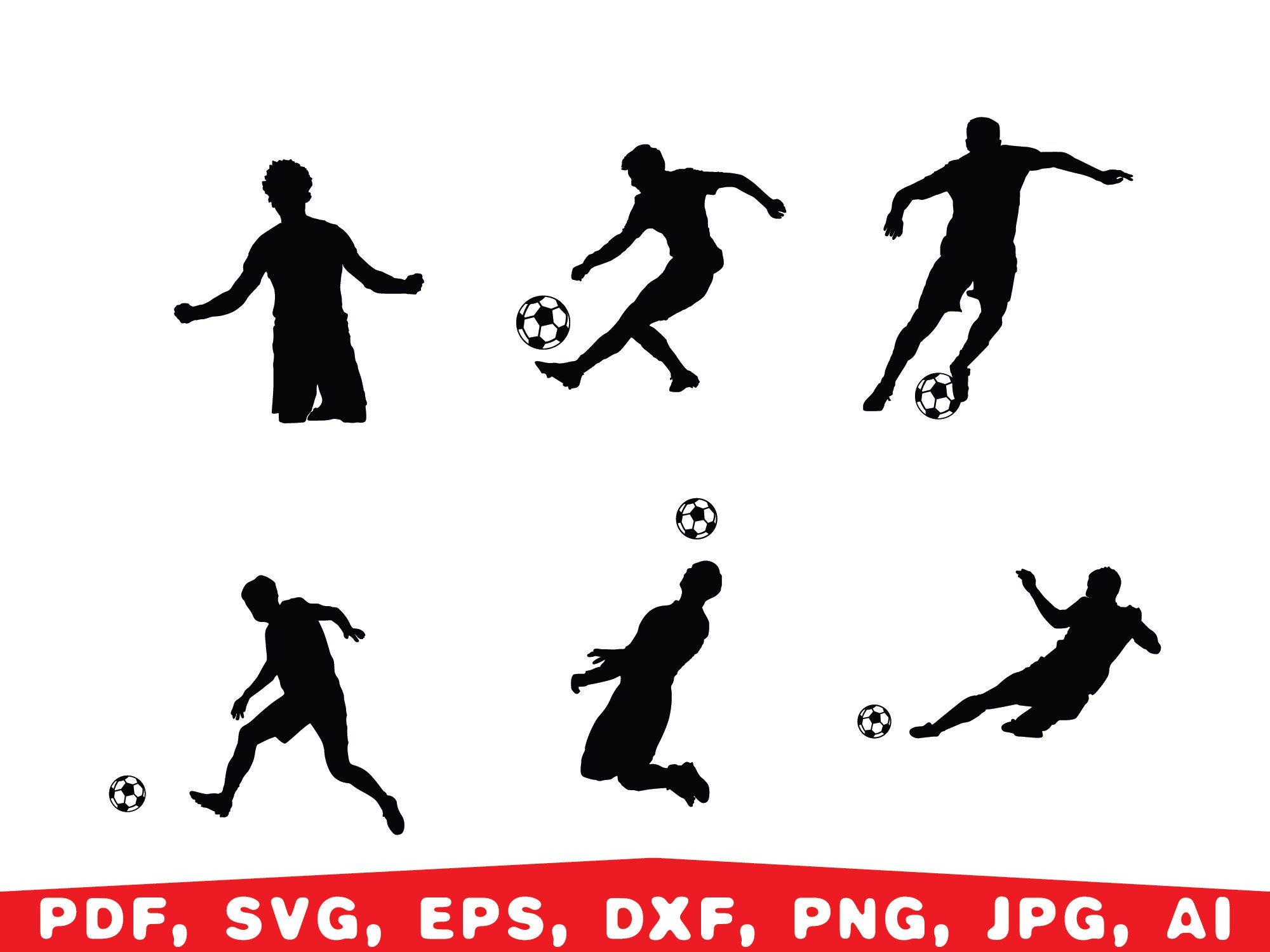 Soccer Svg Soccer Player Silhouette Svg Soccer Ball Svg - Etsy UK