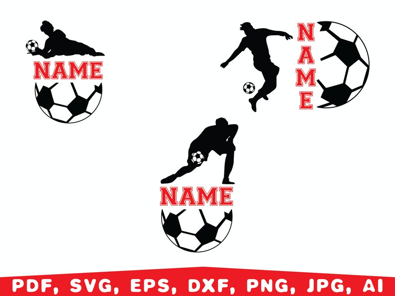 Soccer Player Monogram SVG Bundle (digital Download) - Etsy