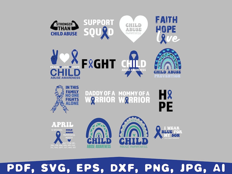 Child Abuse Svg, Child Abuse Awareness Svg, Blue Ribbon Svg, Stop the ...