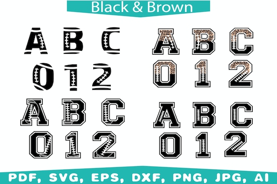 Football Font Svg Football Alphabet Svg Half Leopard - Etsy