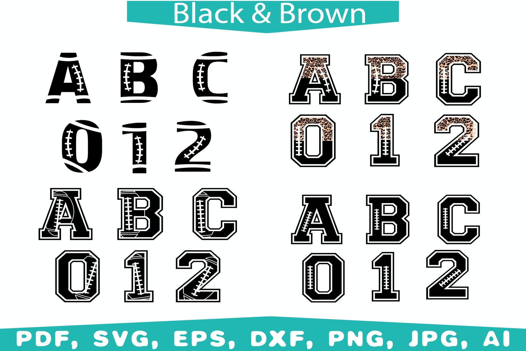Football Font Svg Football Alphabet Svg Half Leopard - Etsy Canada