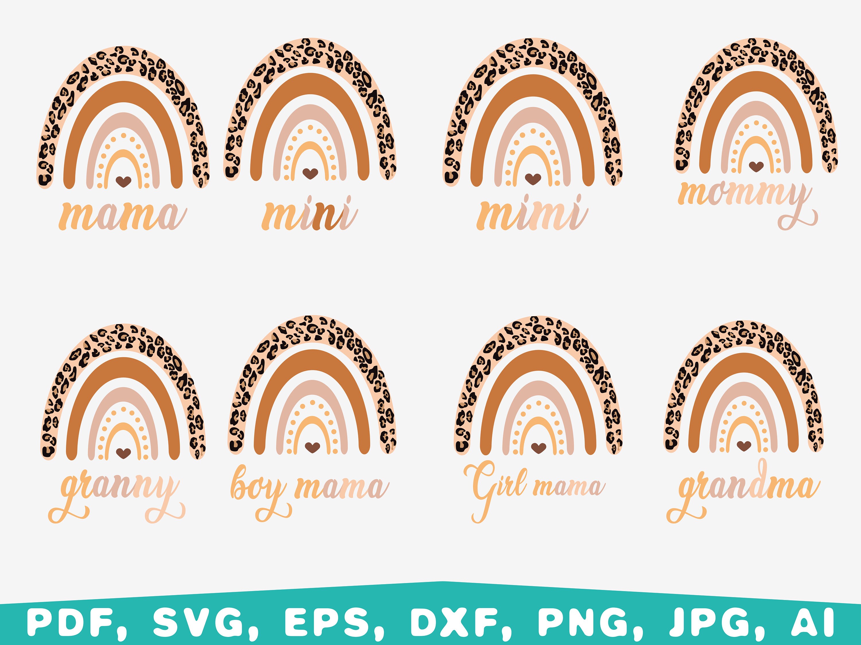 Boho Rainbow Svg Bundle Rainbow Svg Leopard Print Rainbow - Etsy Canada