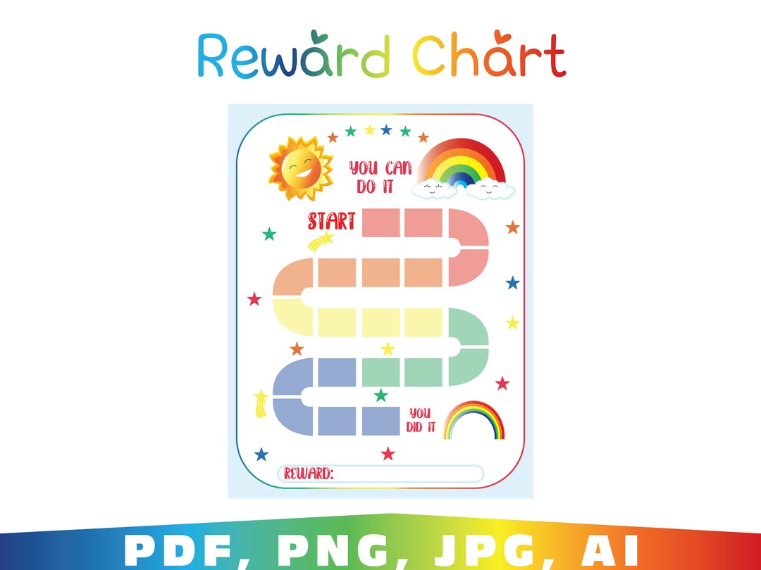 Printable Rainbow Reward Chart, Printable Rainbow Behavior Chart ...