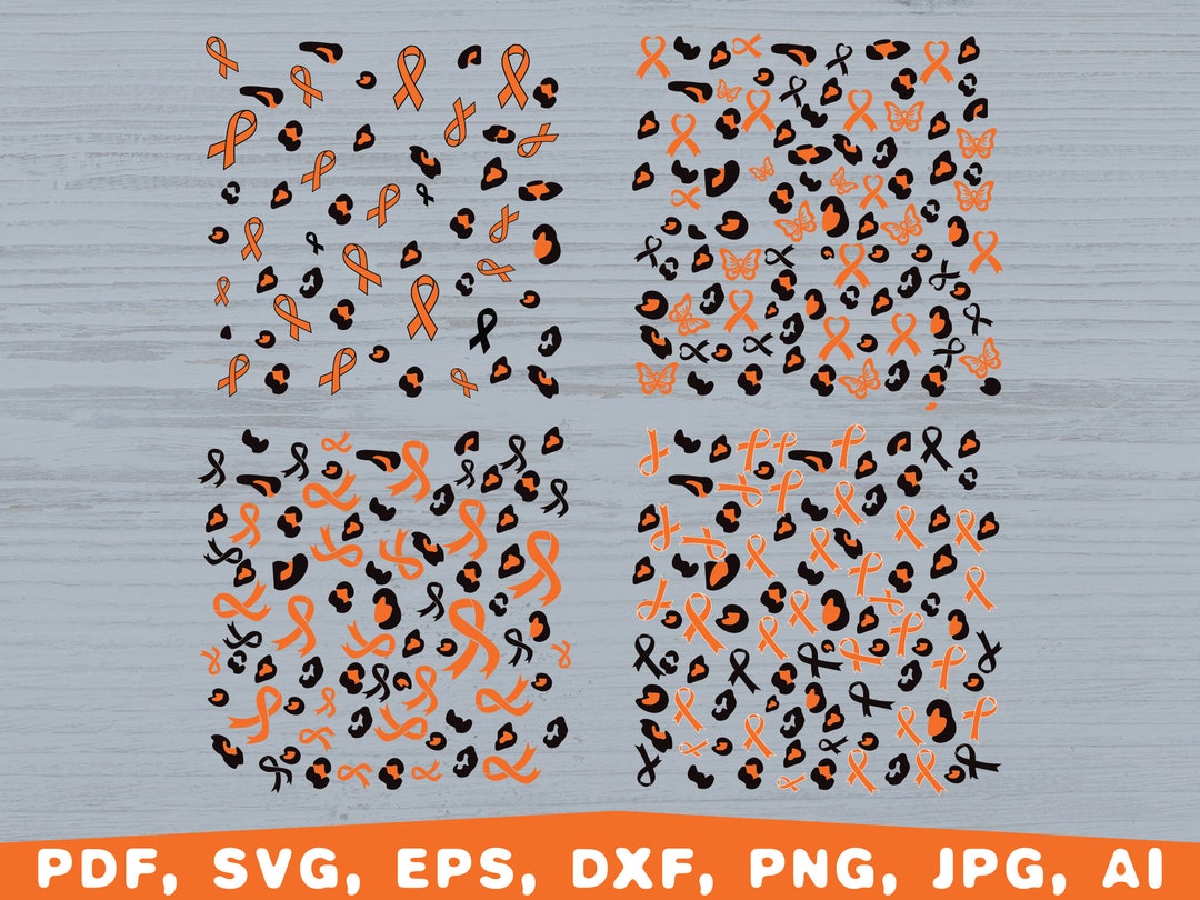Leopard Ribbon Pattern SVG, Leukemia Cancer Awareness Svg, Leukemia ...