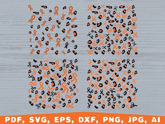 Leopard Ribbon Pattern SVG Leukemia Cancer Awareness Svg - Etsy