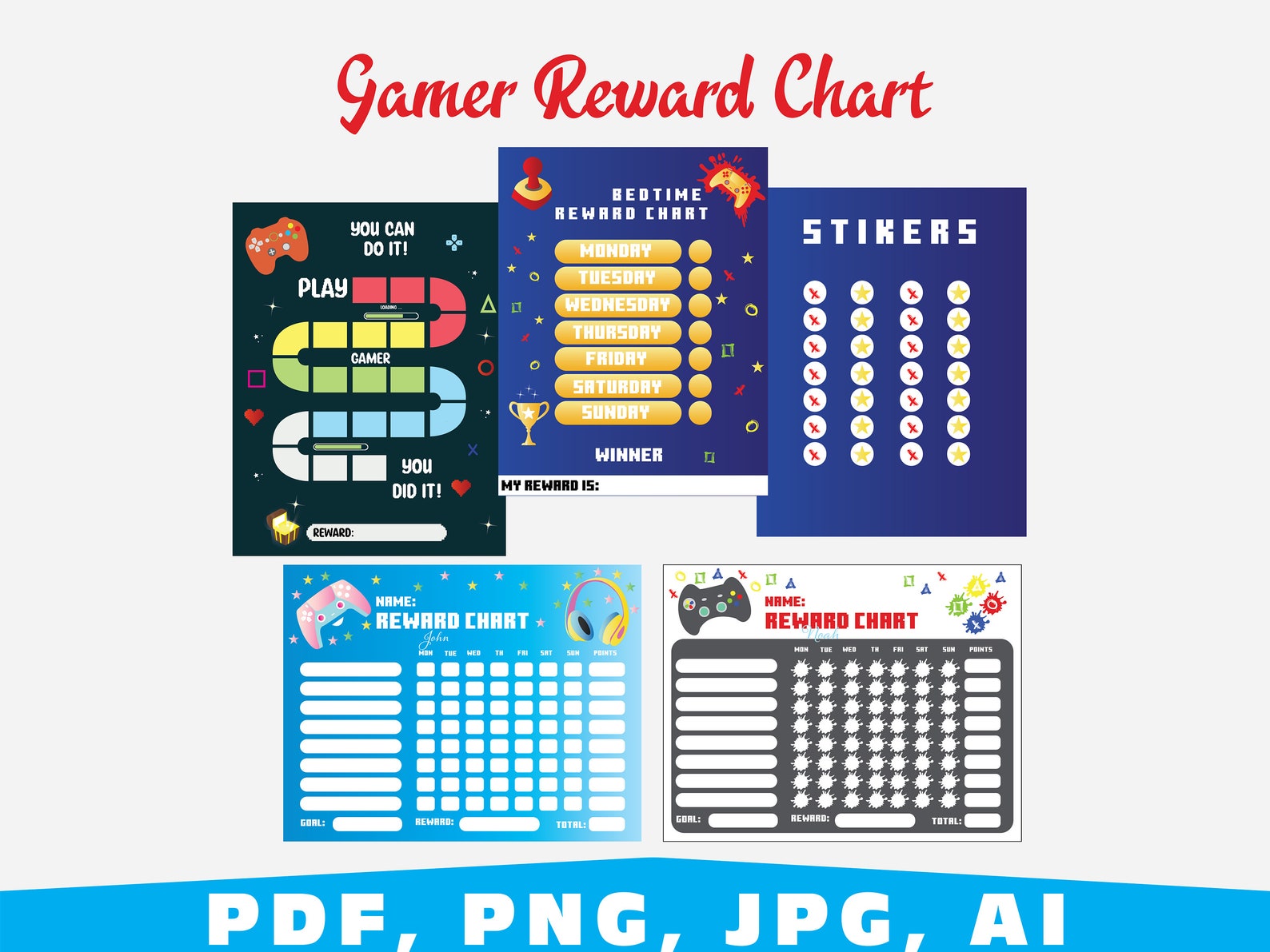 Video Game Reward Chart Printable Video Game Behavior Chart - Etsy