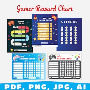 Video Game Reward Chart, Printable Video Game Behavior Chart, Video ...