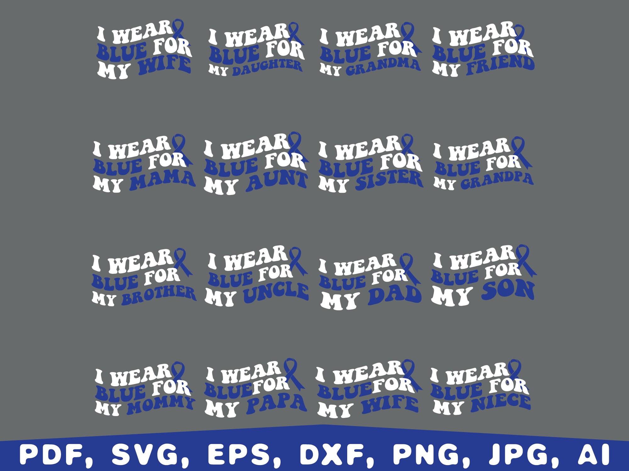 ALS Awareness Svg, Blue Ribbon SVG, Als Cancer Cut Files, Als Ribbon ...