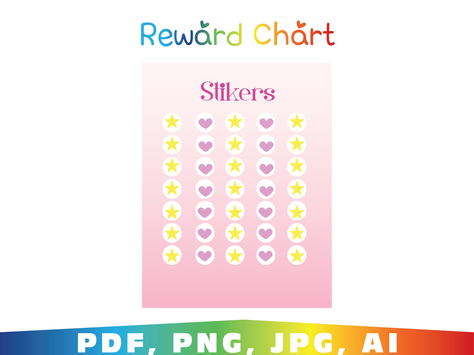 Printable Rainbow Reward Chart Printable Rainbow Behavior | Etsy