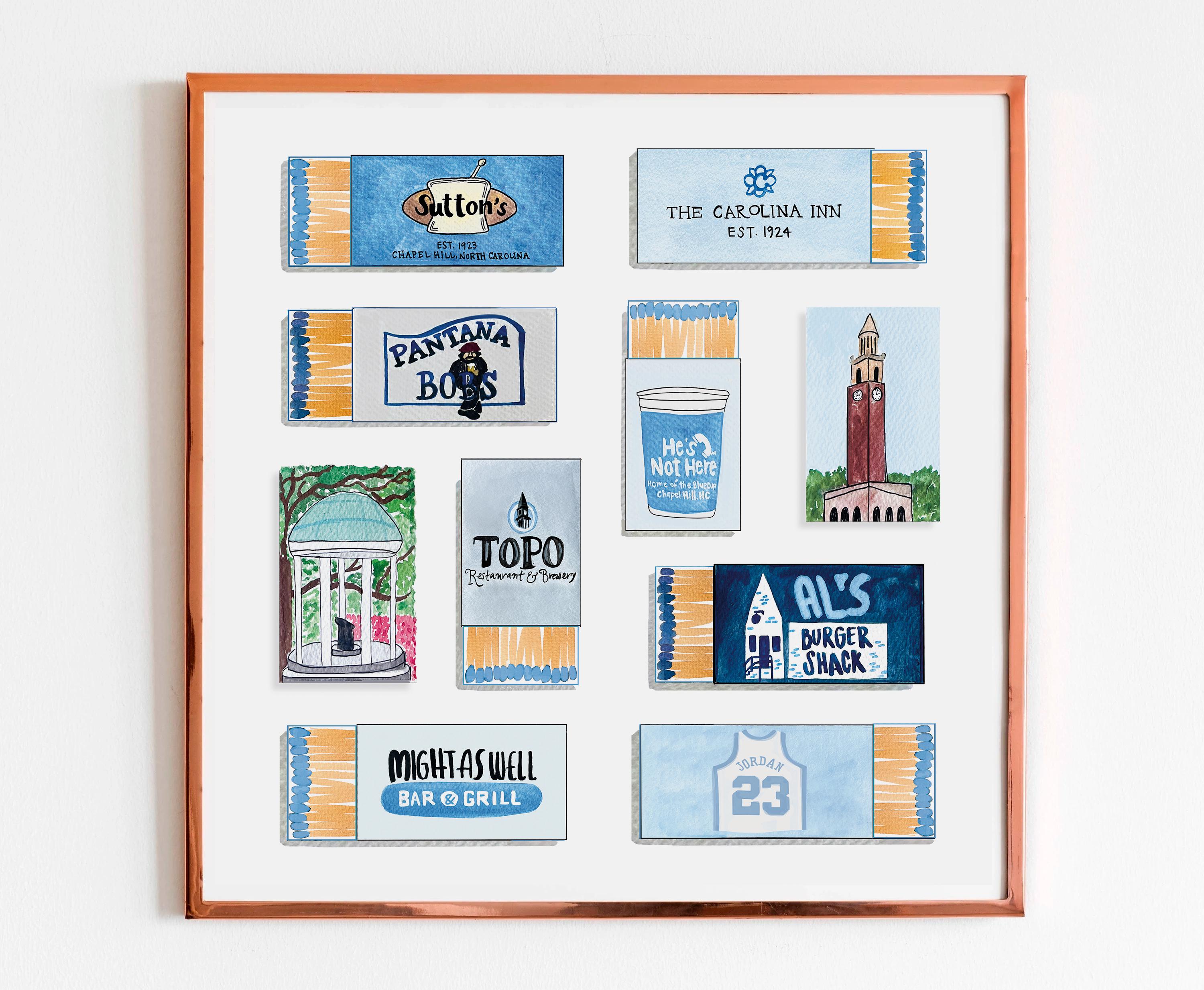 University of North Carolina Matchbook Print | Uncmatchbook Collage ...