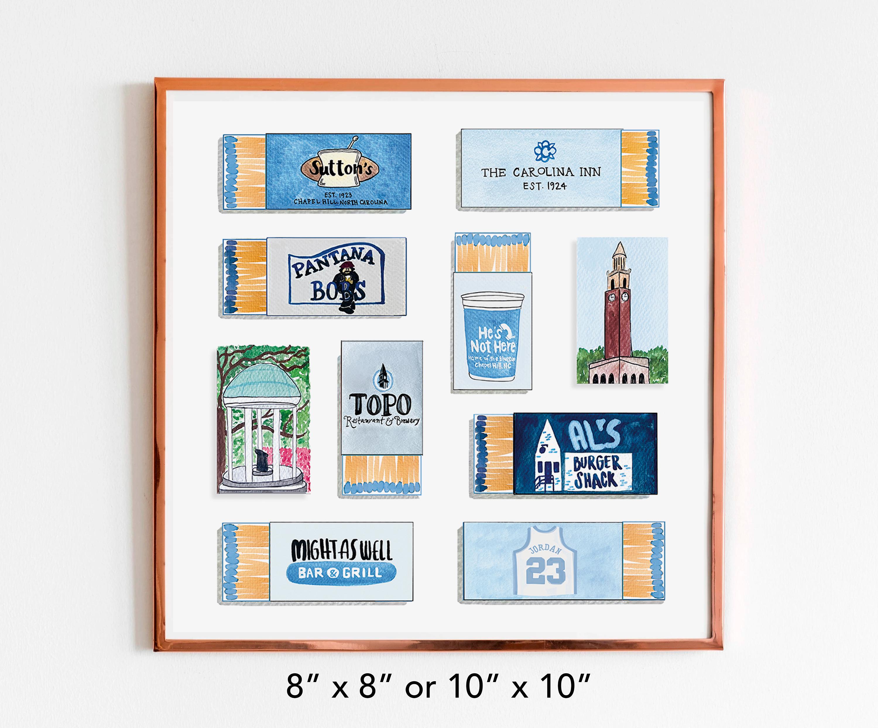 University of North Carolina Matchbook Print | Uncmatchbook Collage ...