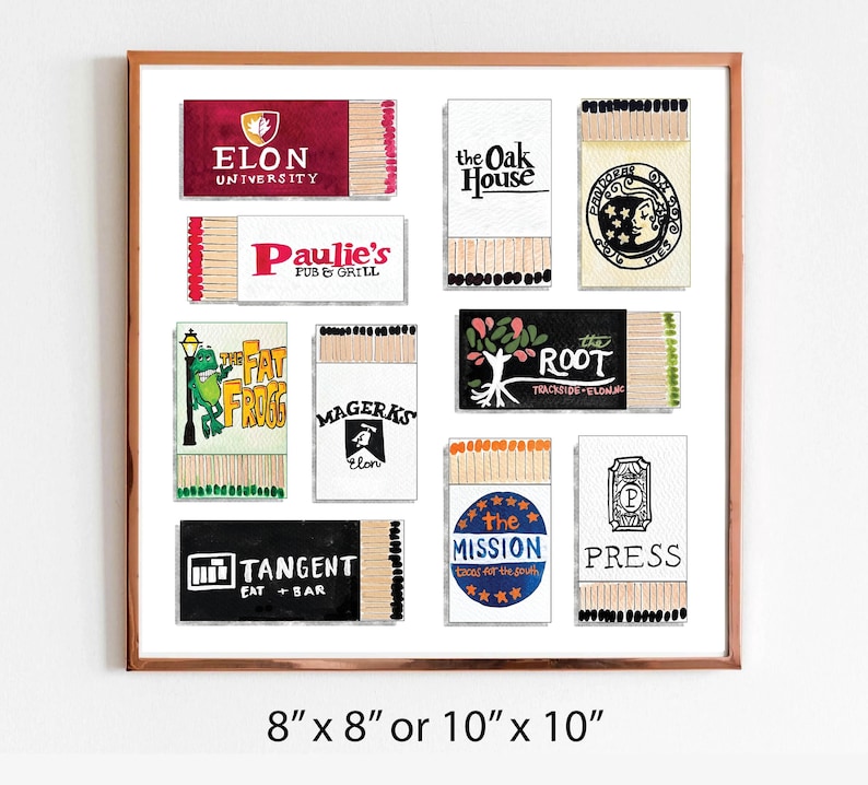Elon University Matchbook Print | Elon, North Carolina Matchbook ...