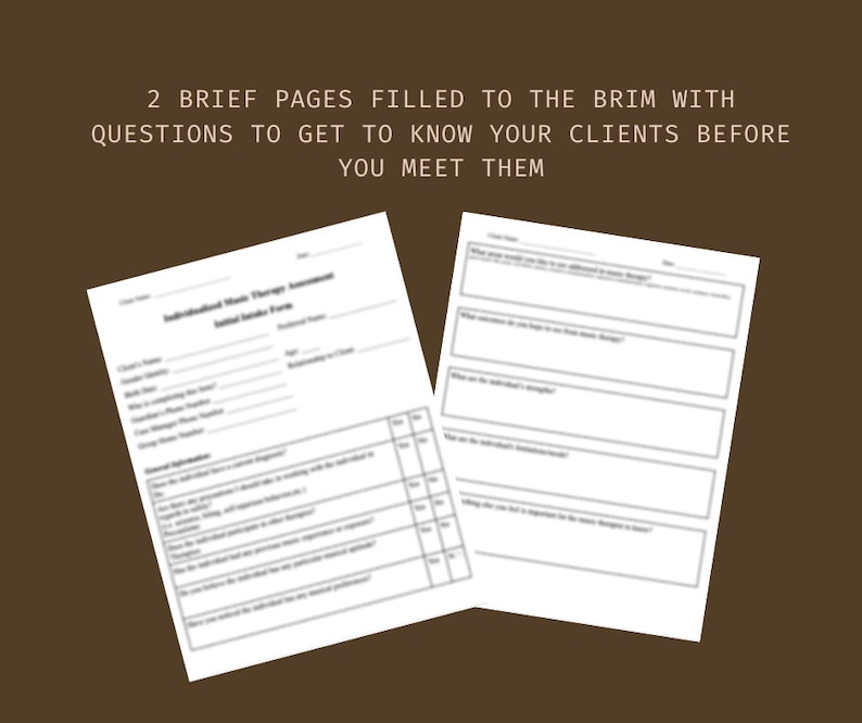 Music Therapy Intake Questionnaire for Autism, Children, Disabilities ...