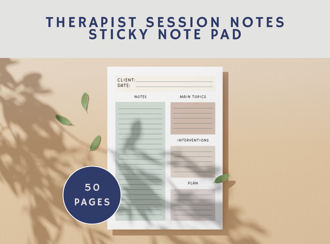 Therapist Session Note Pad | Mental Health Counselor Sticky Notes ...