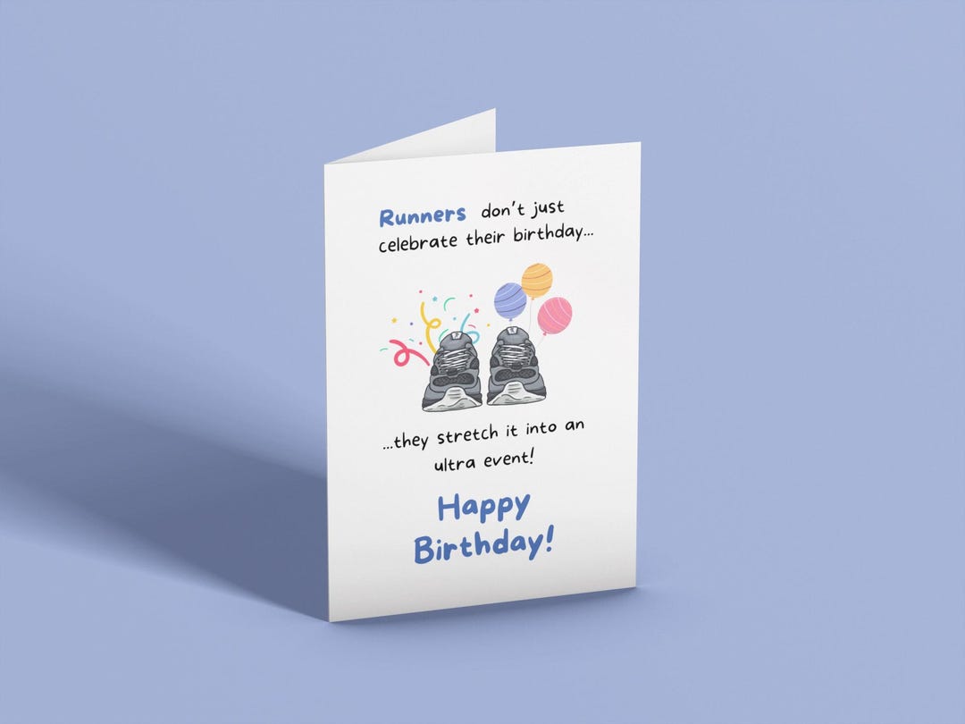 Running Birthday Card - Funny Runner Humour Card for a Runner or ...