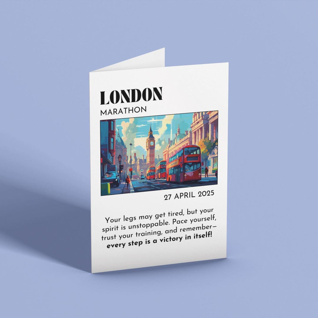 London Marathon Card, Marathon Good Luck Card, Runner Good Luck Card ...
