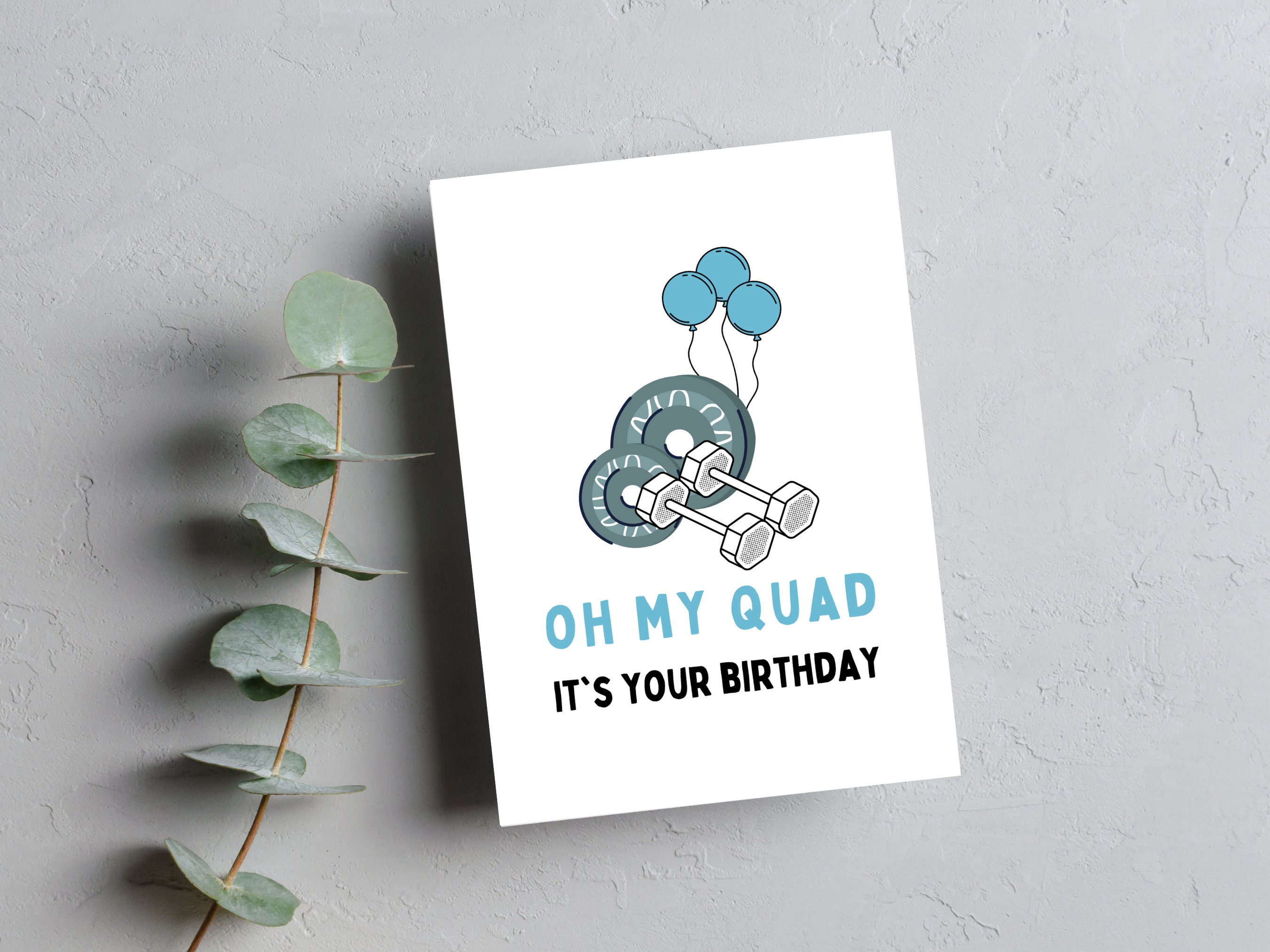 Gym Birthday Card Oh My Quad Gym Card Weightlifting - Etsy UK