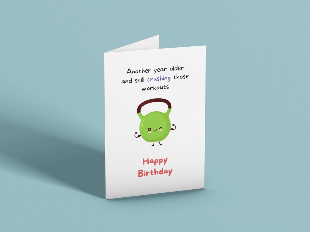 Fitness Birthday Card, Fitness Humour, Gym Birthday Card, Gym Gift for ...