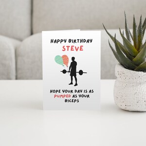 Personalised Gym Birthday Card - Custom Bodybuilder Card, Personalised ...
