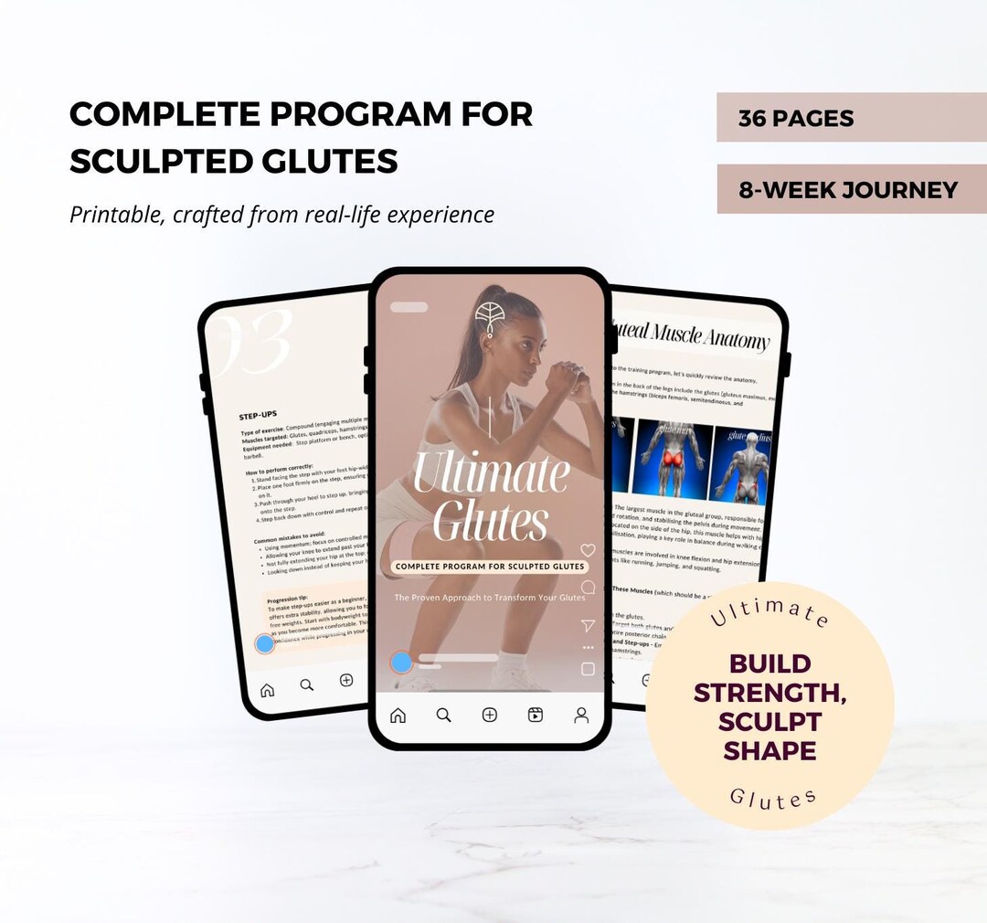 Glute Workout Program PDF - 8 Week Ultimate Glutes Guide for Booty ...