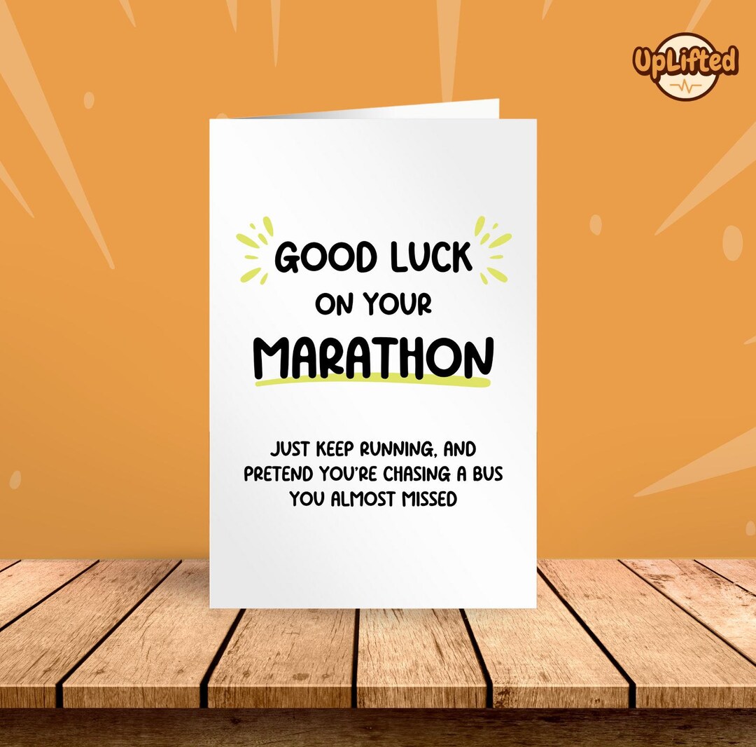 Marathon Good Luck Card, Funny Sarcastic Card for Marathon Runner ...