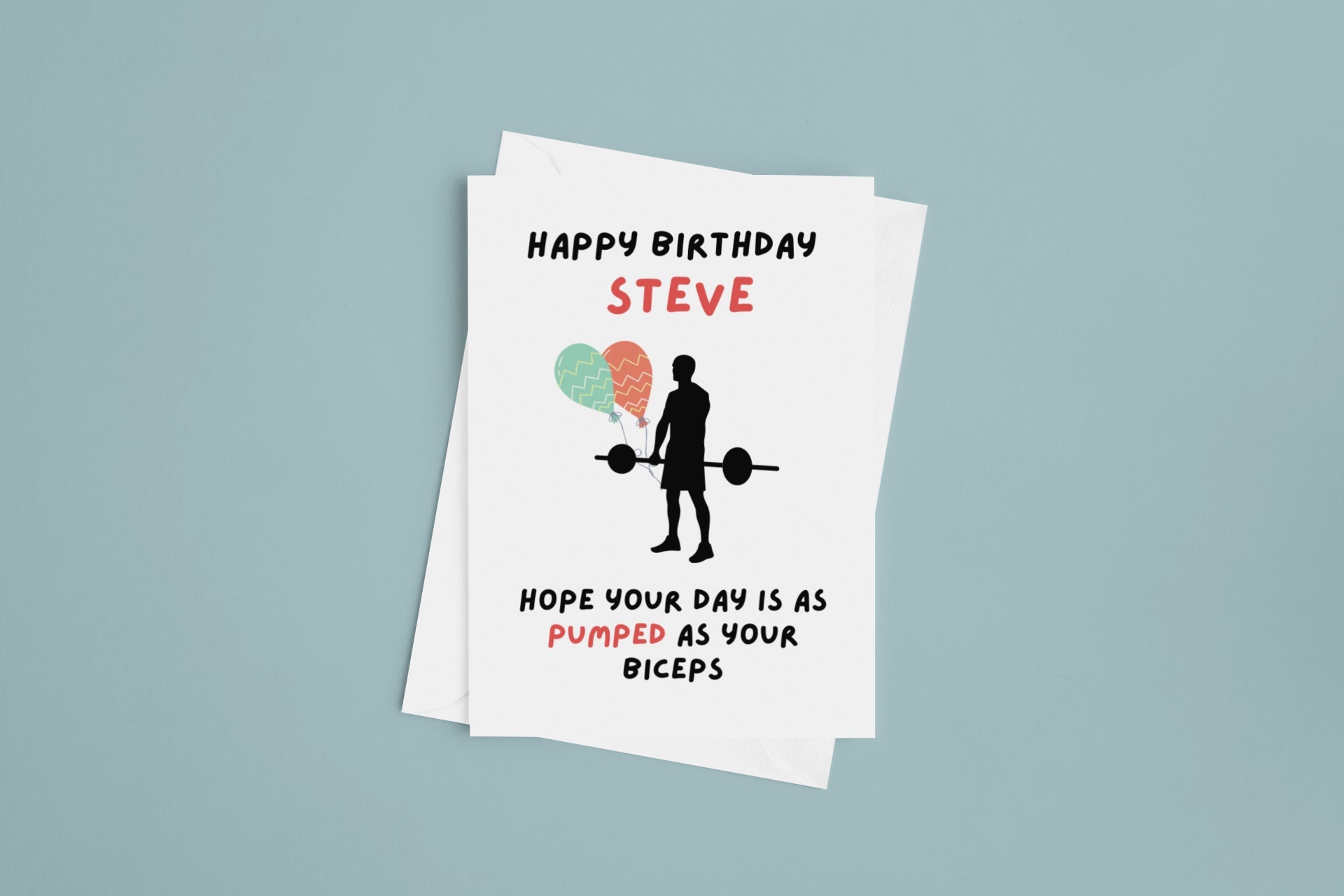 Personalised Gym Birthday Card, Custom Bodybuilder Card, Personalised ...